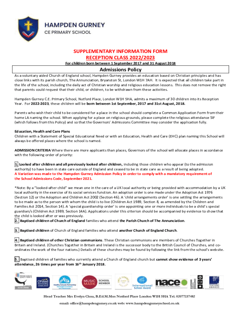 Fillable Online The Supplementary Information Form (SIF) is attached to ...