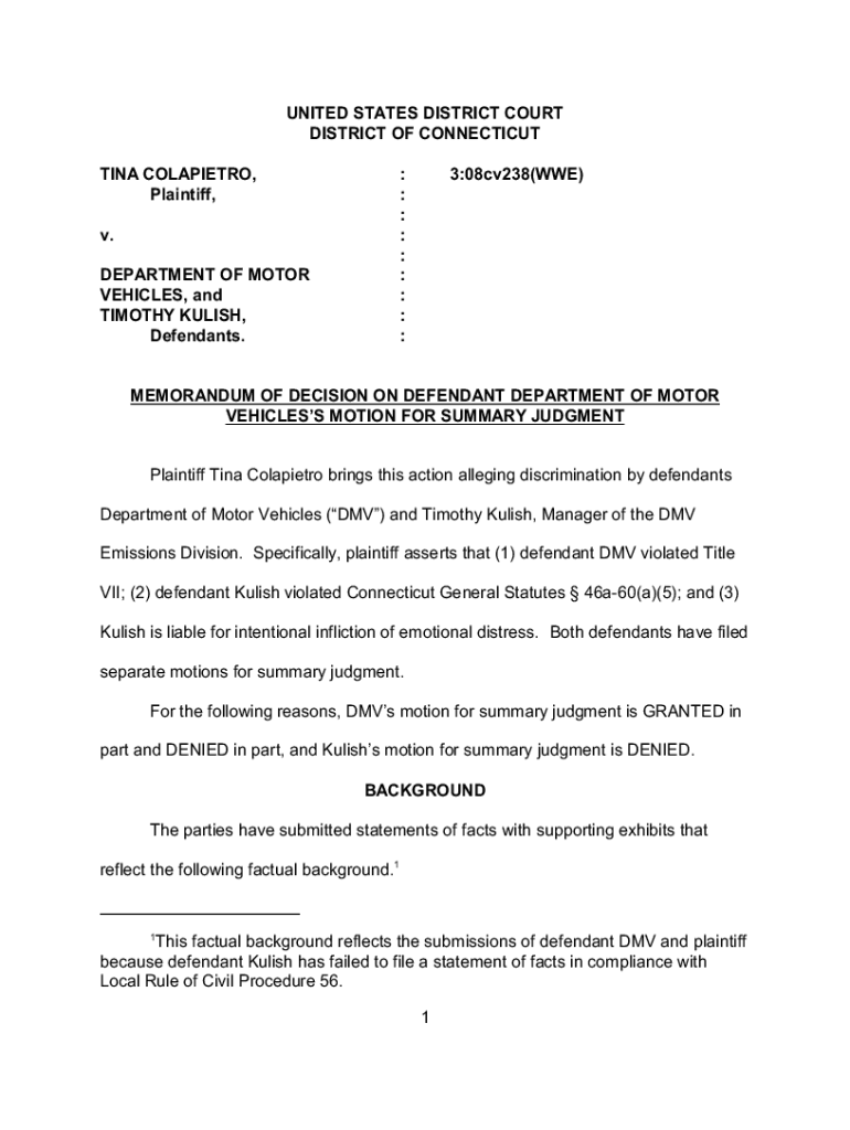 Fillable Online Colapietro v. Dep't of Motor Vehicles - Casetext Fax Email Print - pdfFiller