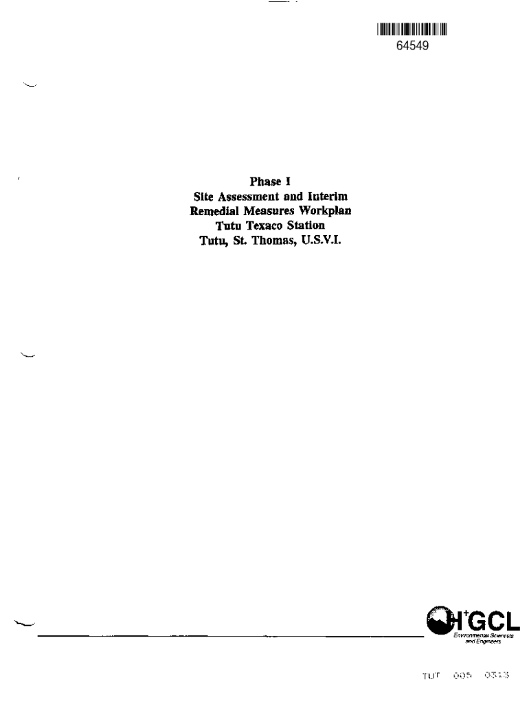 Fillable Online Phase I Site Assessment and Interim Remedial Measures ...