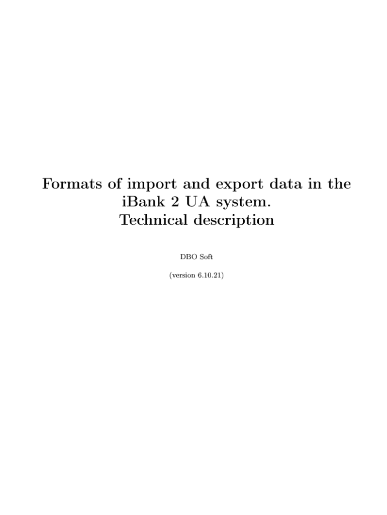 Fillable Online Formats of import and export data in the iBank 2 UA ...
