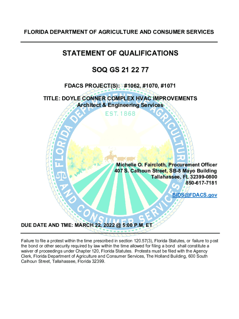 Fillable Online STATEMENT OF QUALIFICATIONS SOQ GS 21 22 77 Fax Email Print - pdfFiller