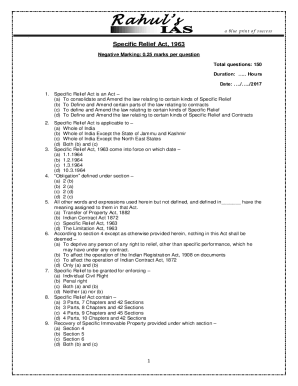 Fillable Online OBJECTIVE SAMPLE QUESTIONS ON THE SPECIFIC ... Fax ...