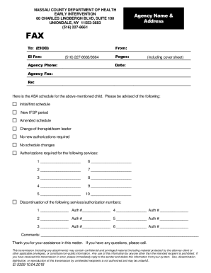 Fillable Online Early Intervention Forms for Providers - Nassau County, NY Fax Email Print ...