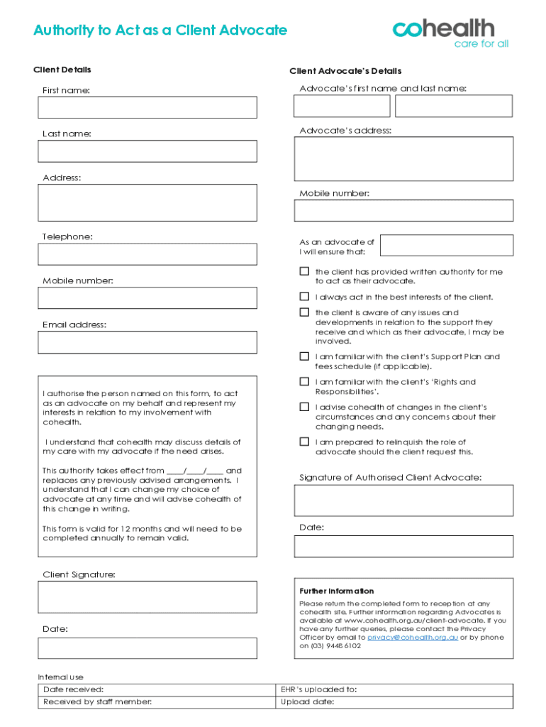 Fillable Online Authority to Act form artwork ER 2112021.docx Fax Email ...