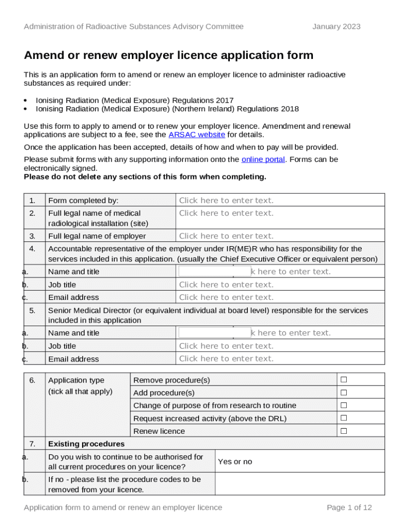Amend or renew employer licence application Doc Template | pdfFiller