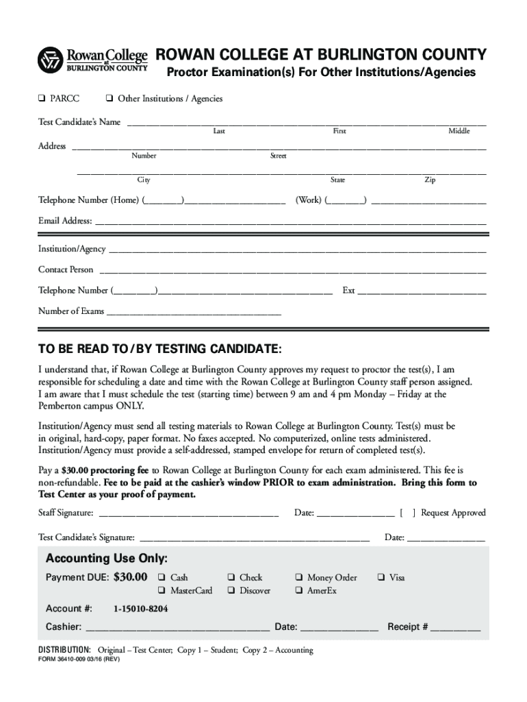 Fillable Online TC/Form/ProctorApproval/0771 Fax Email Print - pdfFiller