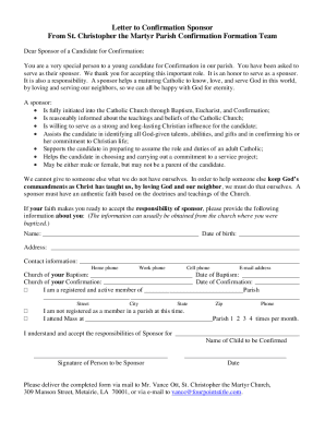 Fillable Online Information for Sponsors and Sponsor Letter Form Fax ...
