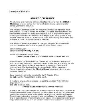 Frequently Asked Questions about the Athletic Clearance ... Doc ...