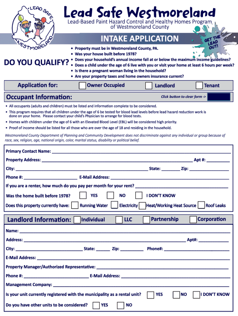 Fillable Online Lead-Based Paint Hazard Control and Healthy Homes ... Fax Email Print - pdfFiller