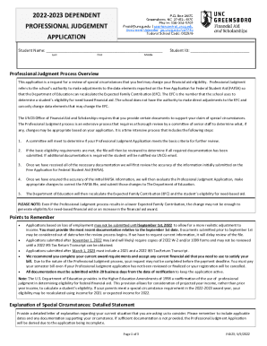 Fillable Online 2022-2023 Professional Judgment Worksheet Student ID ...