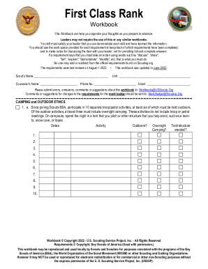 Fillable Online First Class Rank Requirement Answers: A Scout's Guide ...