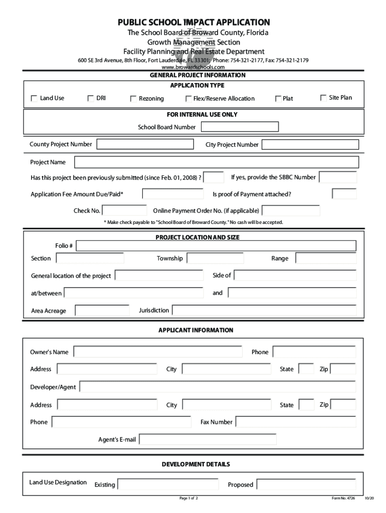 Fillable Online fl01803656 schoolwires PUBLIC SCHOOL IMPACT APPLICATION ...