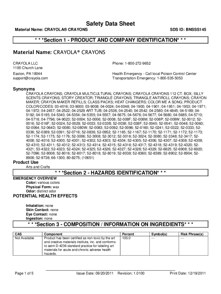 Fillable Online Material Safety Data Sheet - The Syracuse City School District Fax Email Print ...