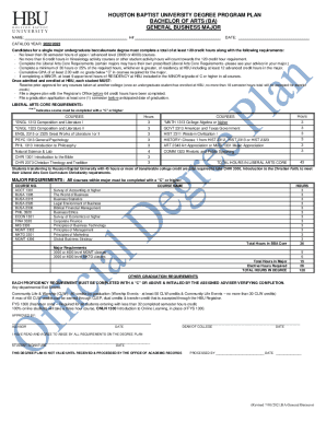 Fillable Online General Business Major Requirements Fax Email Print ...