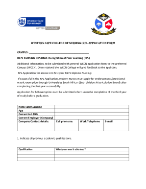 Fillable Online How to fill Recognition of Prior Learning Form (RPL ...