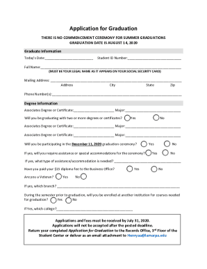 Fillable Online Medaille College Commencement Ceremonies: Application for Graduation ... Fax ...
