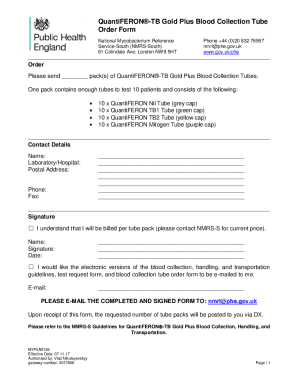 Fillable Online QuantiFERON-TB Gold test request form - GOV.UK Fax ...