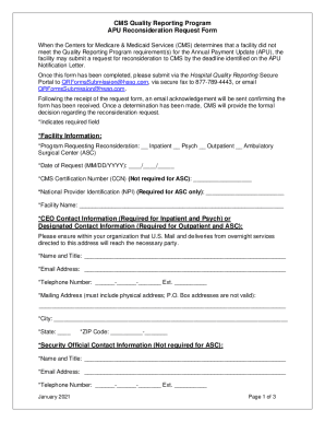 Fillable Online Quality Reporting Reconsideration Request Form ...