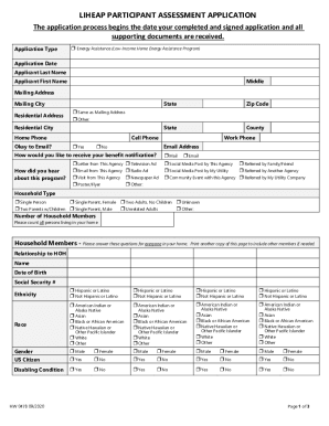 Fillable Online LIHEAP PARTICIPANT ASSESSMENT APPLICATION Fax Email ...