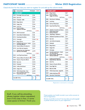 Fillable Online PARTICIPANT NAME Fax Email Print - pdfFiller