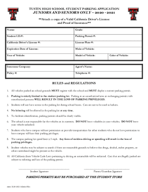Fillable Online Student Parking Permit Application 22-23 school year Fax Email Print - pdfFiller