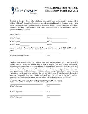 Fillable Online Permission to Walk Home Alone Form Template - Jotform ...