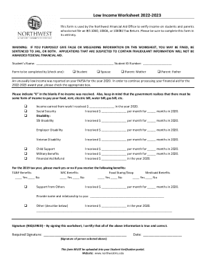 Fillable Online 20232024 Dependent Verification Worksheet Federal ...