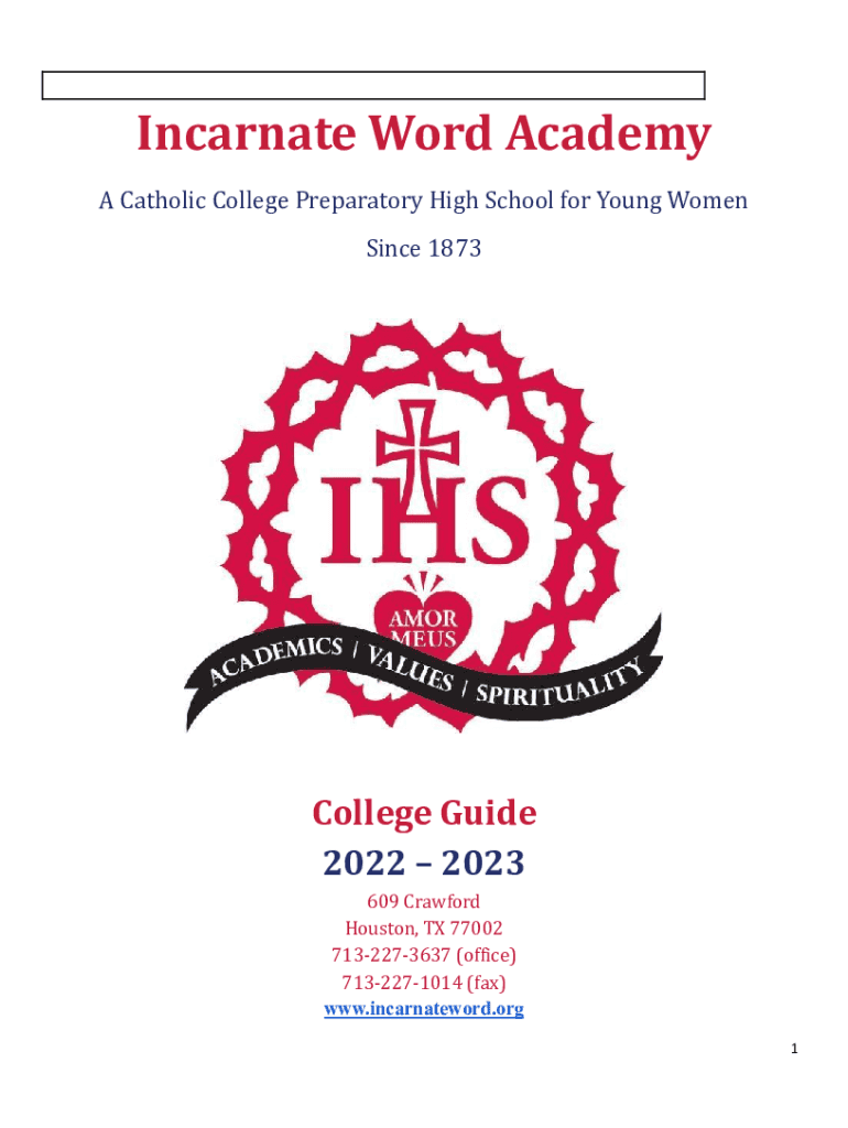 Fillable Online Welcome to IWA - Houston - Incarnate Word Academy Fax Email Print - pdfFiller
