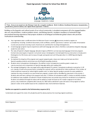 Fillable Online School Year Care Final Contract Form Fax Email Print ...