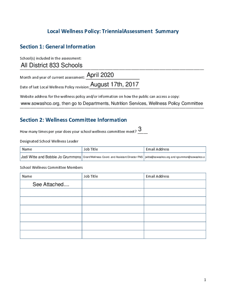 Fillable Online Local Wellness Policy Fillable Template Fax Email Print ...