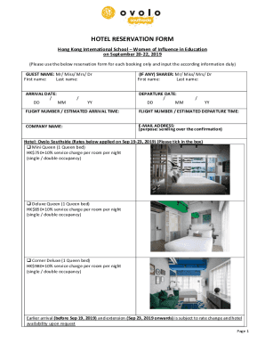 Fillable Online Hotel Reservation Form Template - Jotform Fax Email Print - pdfFiller