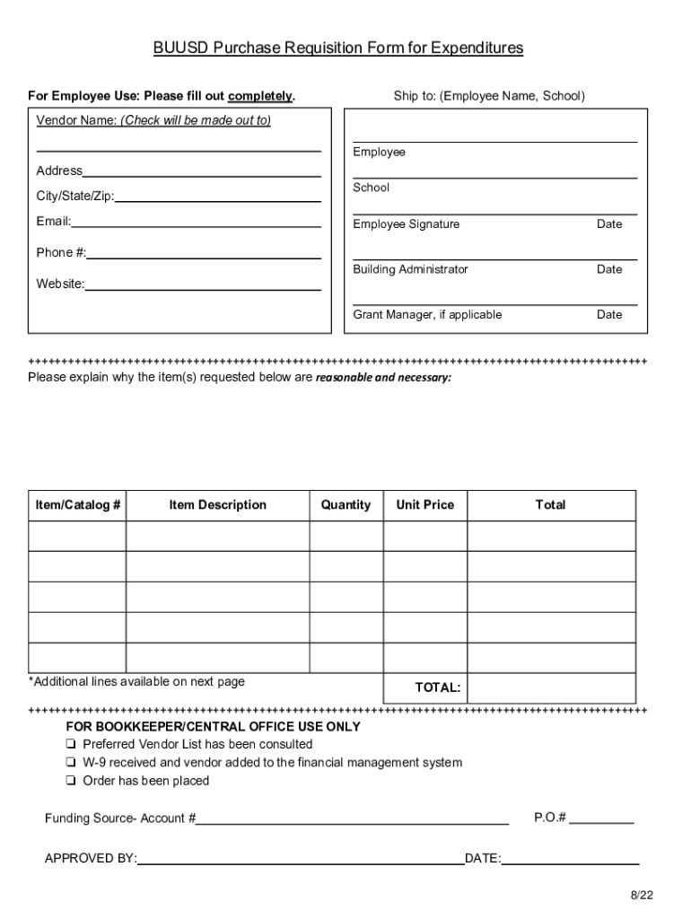Fillable Online requisition form template - blank.pdf Fax Email Print ...