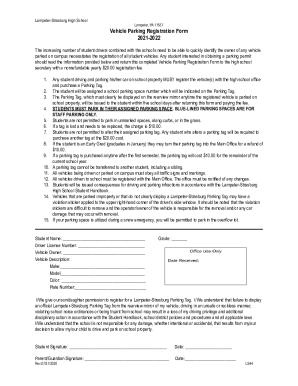 Fillable Online Vehicle Parking Registration Form for 2021-2022.doc Fax ...
