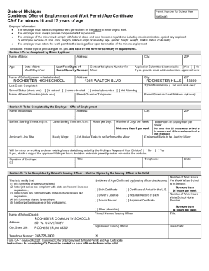 Fillable Online Get Work Permit? - State Of Michigan - US Legal Forms ...