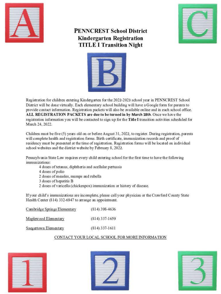 Fillable Online Student Services - Penncrest School District Fax Email ...