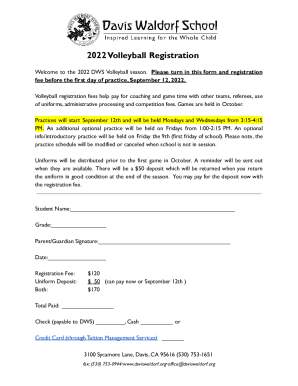 Fillable Online Volleyball Registration Form, Fall 2022 Fax Email Print ...