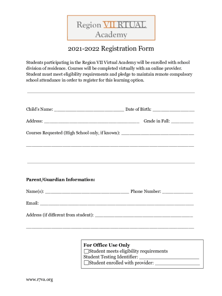 Fillable Online Southwest Virginia school districts partner to form Region VII ... Fax Email ...