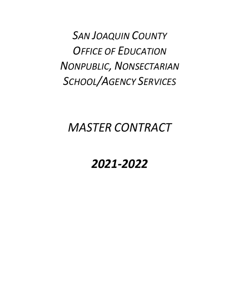 Fillable Online Individual Master Contract for a specific student ...