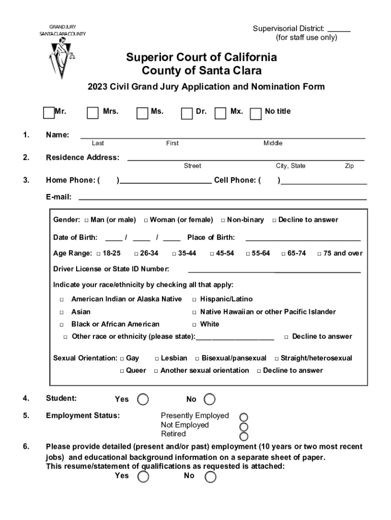 Fillable Online New Grand Jury to be sworn-in Dec. 15Los Gatos, California Fax Email Print ...