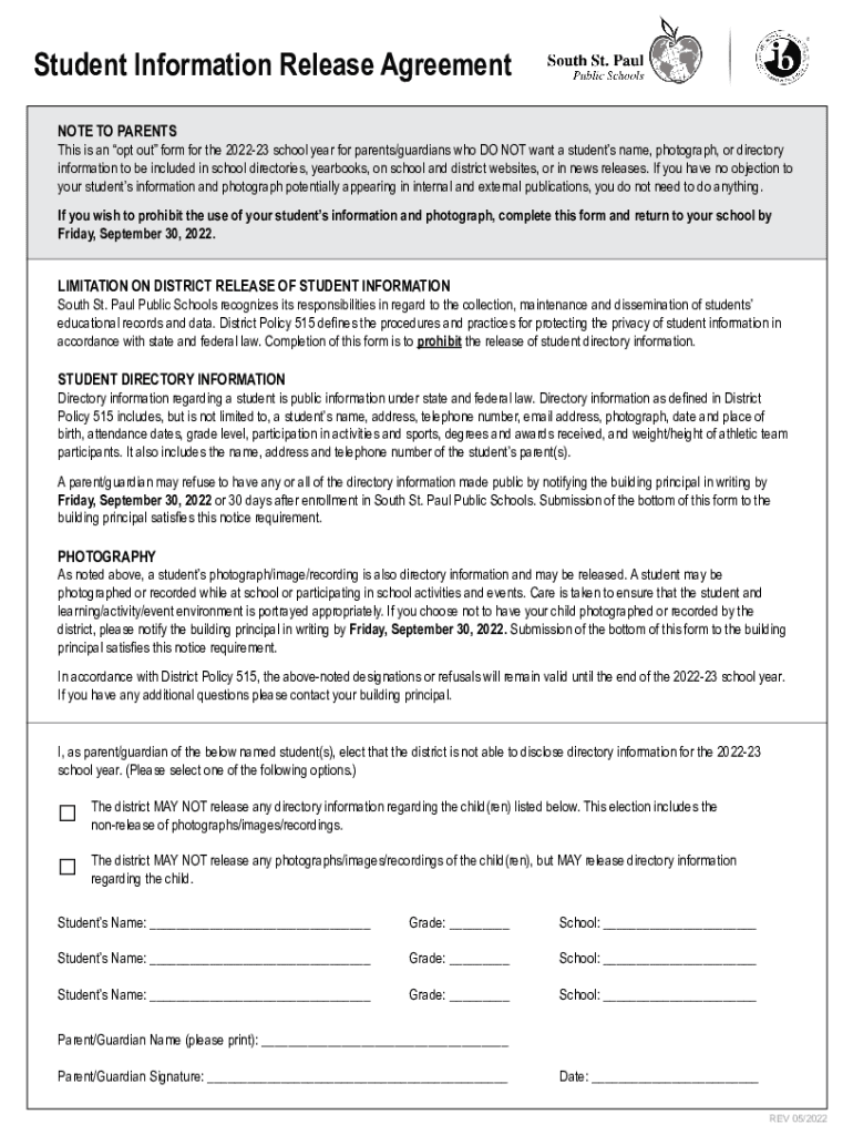 Fillable Online Directory Information Opt Out Form Fax Email Print - pdfFiller