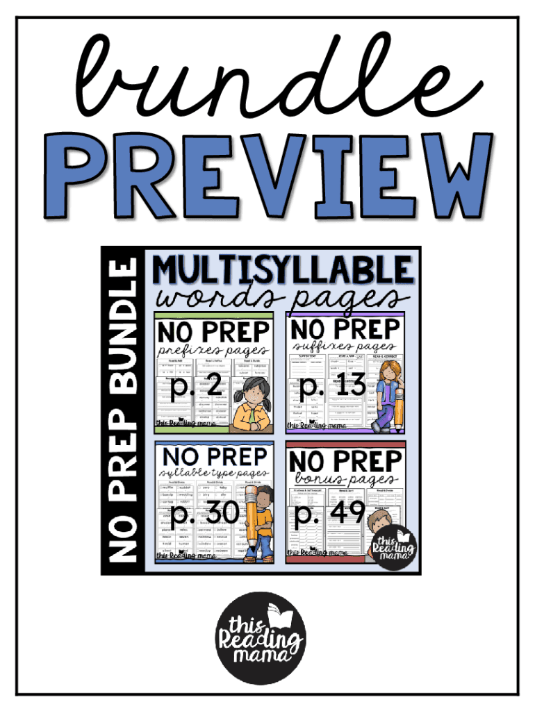 Fillable Online NO PREP Phonics Pages Bundle by This Reading MamaTpT ...
