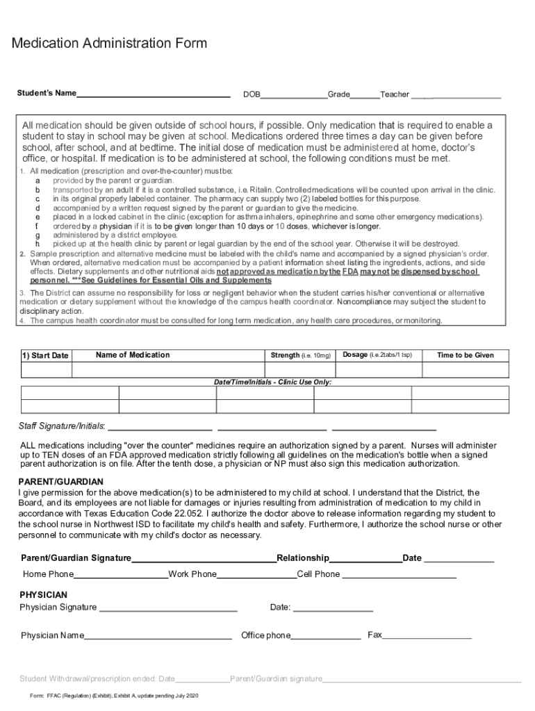 Fillable Online Guidelines for Medication Administration in Schools - OSPI Fax Email Print ...
