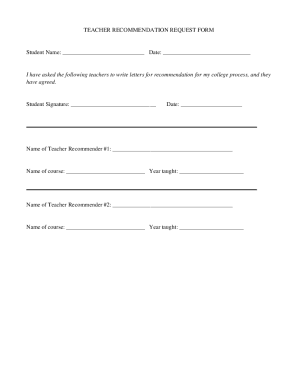 Fillable Online Letter of Recommendation Request Form - Sehome High ...