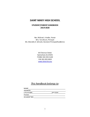 Fillable Online St. Mary High School (Rutherford, New Jersey) Fax Email ...