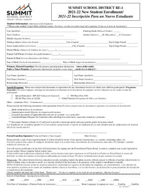 Fillable Online New Student Registration, Kindergarten Registration ...