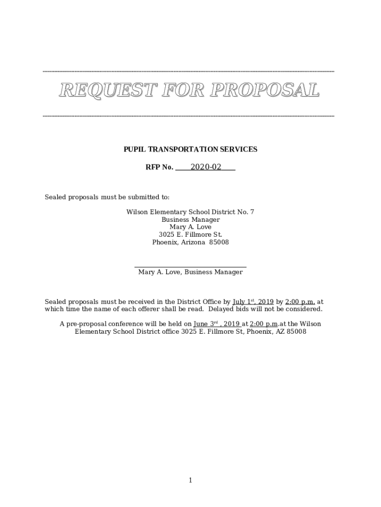 request for proposals taxi cab student transportation services Doc ...
