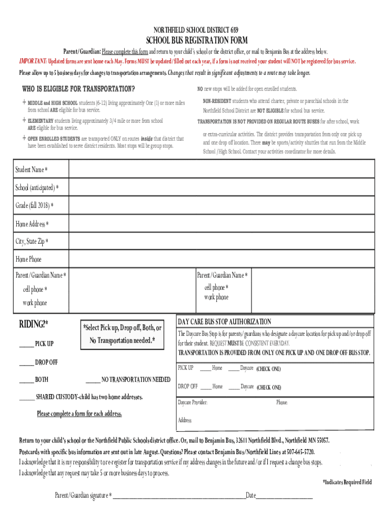 Fillable Online School Bus Registration Form Fax Email Print - pdfFiller