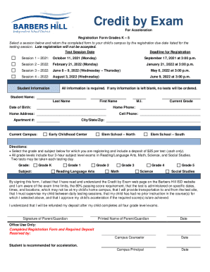 Fillable Online Grades 1-8 CBE Registration Form for Acceleration Fax ...