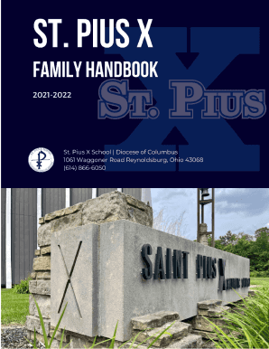 Fillable Online Parent-Student Handbook - St. Pius X Catholic School Fax Email Print - pdfFiller