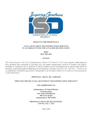 Fillable Online request for proposal student transportation services ...